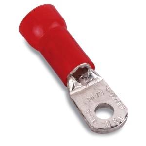 8 AWG, #10 Stud, Thomas & Betts Corporation RD367 Ring Terminal, Red