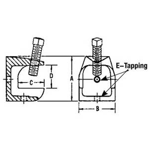 Appleton® BH-500 Beam Clamp, 1/4-20 Rod, 0.94 in Flange, 335 lb Load ...