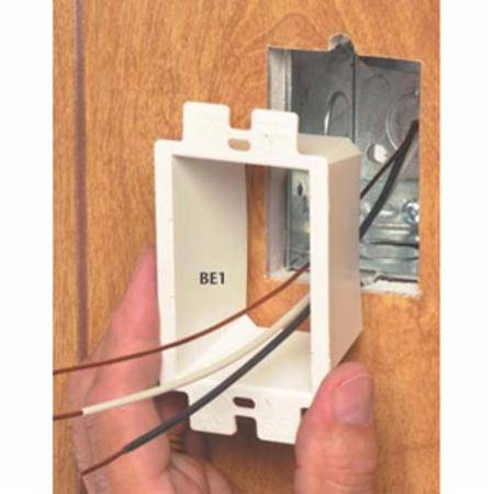 1-Gang,, Arlington Industries Inc. BE1 GFCI Wall Box Extender, White
