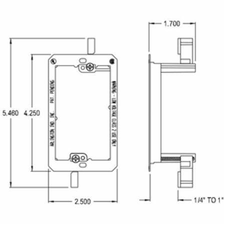 1-Gang,, Arlington Industries Inc. LV1 Low Voltage Mounting Bracket, Black