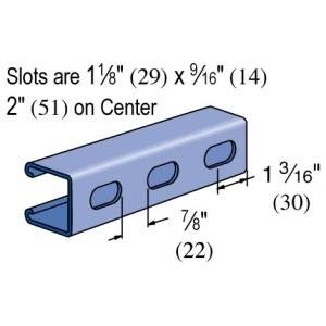 1-5/8" x 1-5/8" x 10', 12 Gauge, Unistrut P1000T-10-SS Channel Strut