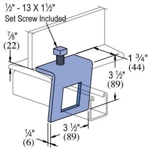 3-1/2" x 3-1/2", Unistrut P1796S-EG Beam Clamp, 500 Lb Load Rated ...