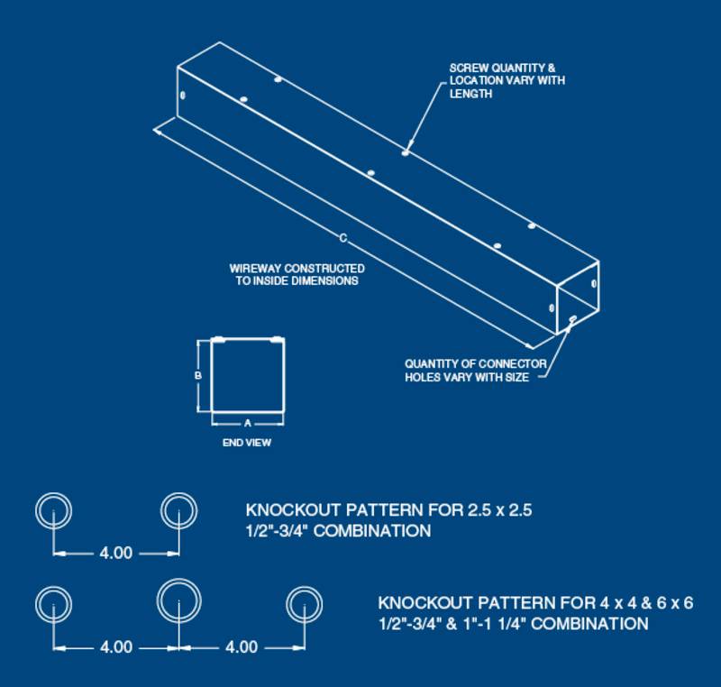 Austin Electrical Enclosures AB-6648SW Screwcover Wireway, 48 in l x 6 ...