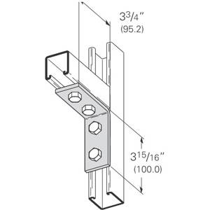 B-Line B115ZN 90 deg Corner Angle, 4 Holes, 3-15/16 in L x 3-3/4 in W x ...