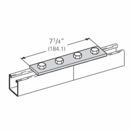 B-Line B341ZN Flat Splice Plate, 4 Holes, 7-1/4 in L x 1-5/8 in W x 1/4 ...