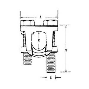Blackburn® 2B500X 2BX 1-Piece Two Bolt Connector, 300 to 500 kcmil ...