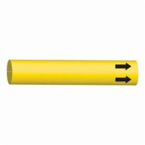 Brady® 4010-G G Style Blank Pipe Marker, Left/Right Arrow Symbol Legend, Black on Yellow, Fits ...