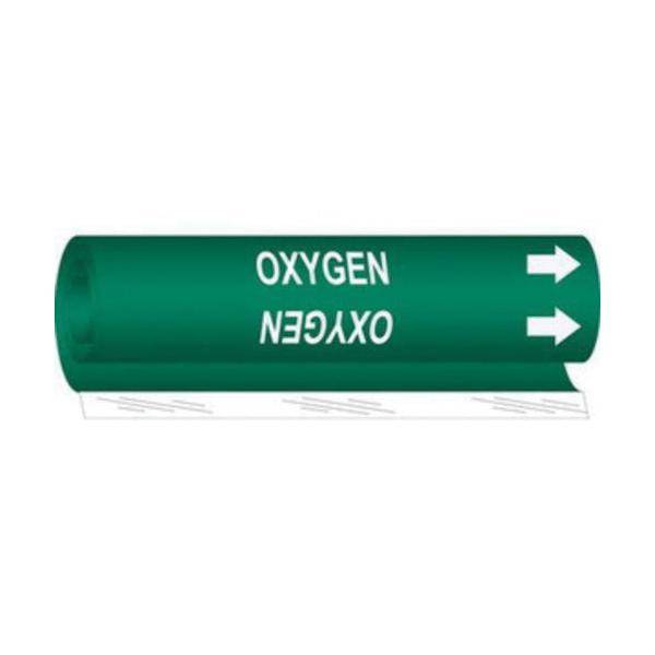 Brady® 5735-O O Style High Performance Non-Adhesive Pipe Marker, OXYGEN ...