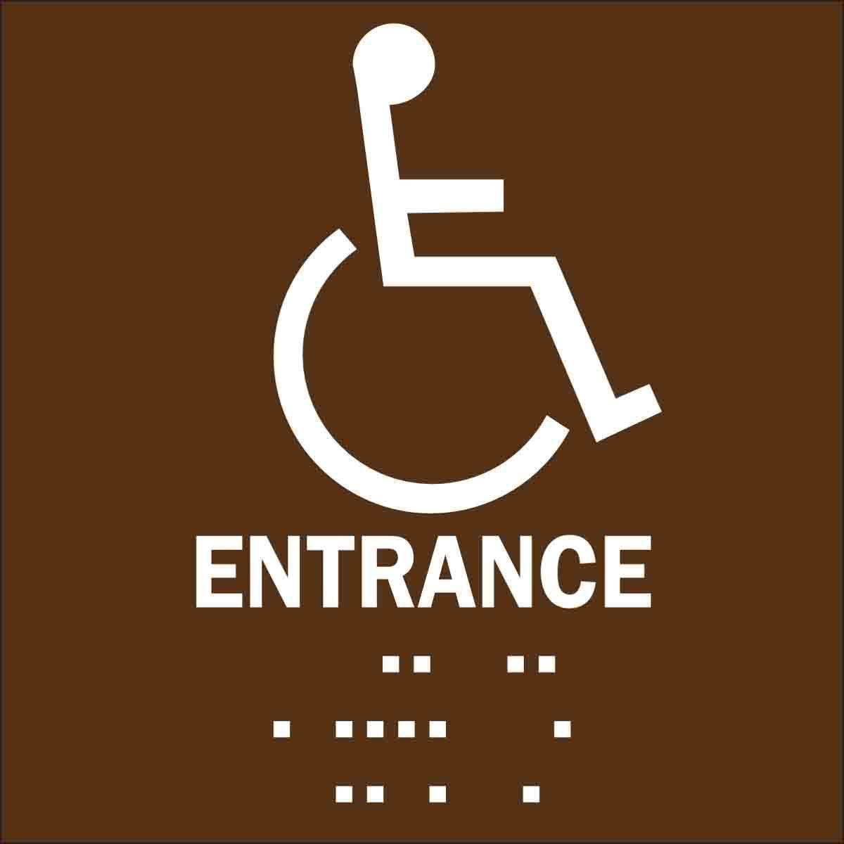 Brady® 73447 Square Entrance Sign, 8 in H x 8 in W, White on Brown, B ...