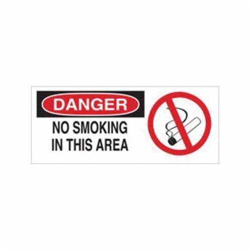 Brady® 87797 Rectangular No Smoking Sign, DANGER, 3-1/2 in H x 5 in W ...