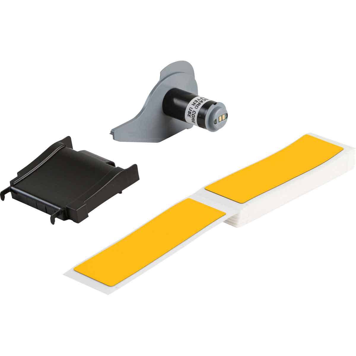 Brady® M7-192-593-YL Raised Panel Label, 6 in L x 1.9 in W, Yellow, Polyester