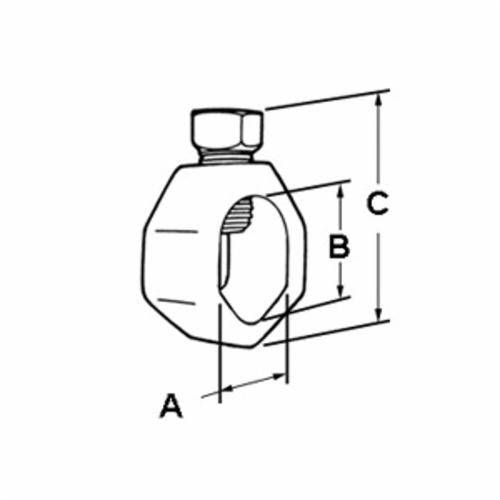 Bridgeport® GRC-63 Direct Burial Ground Rod Clamp, 10 to 2 AWG ...