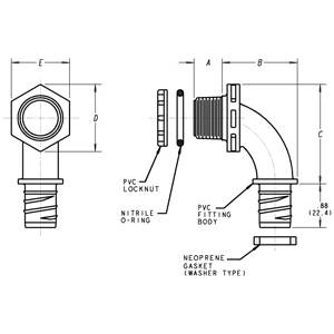 1/2" Thomas & Betts Corporation LN20DA Carflex® Liquidtight Flexible ...