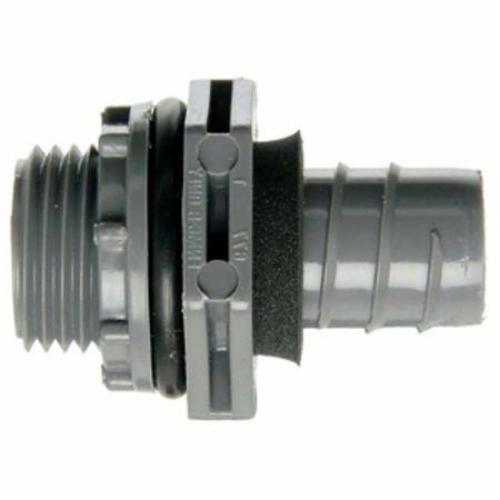 1/2" Gray PVC Straight 1-Piece Spiral Threaded Male Liquidtight ...