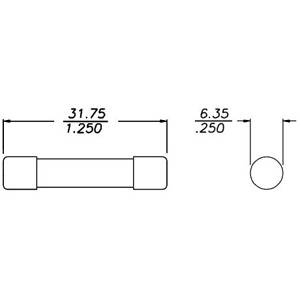 Bussmann AGC-1-R Small Dimension Fast Acting Fuse, 1 A, 250 VAC, 32 VDC ...