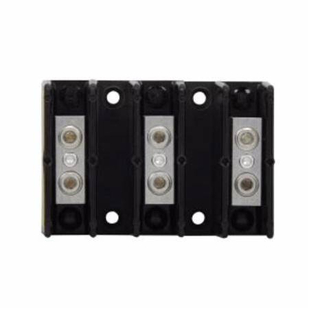 Bussmann PDB204-3 Barrier Power Distribution Block, 600 VAC/VDC, 175 A, 3 Poles, 8 to 2/0 AWG Cu ...
