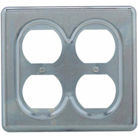 Crouse-Hinds S232 Flat Duplex Receptacle Cover, Sheet Steel