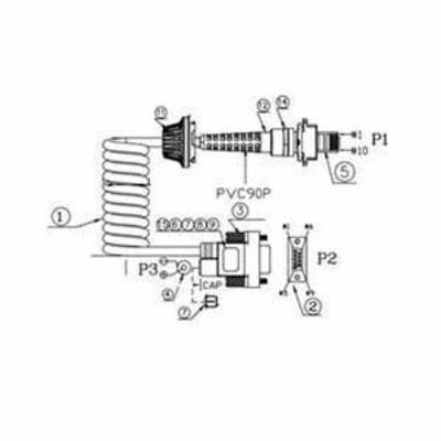 Cognex DM8000-RS232-02 DM 8000 Coiled Cable, 2.5 m L Cable