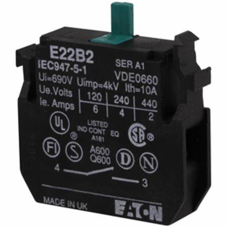 EATON E22B2 Heavy Duty Non-Metallic Standard Contact Block, 22.5 mm ...