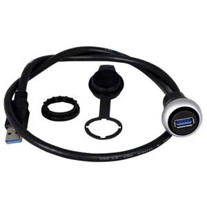 EATON M22-USB-SA Modular Pushbutton USB Socket, Front Panel Mount, Silver