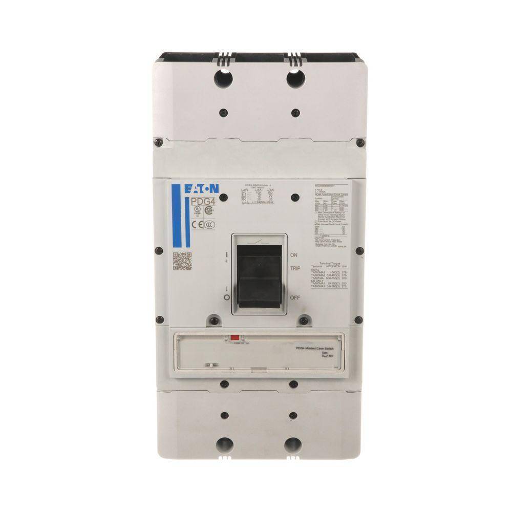 EATON PDK43F0450TFAN Power Defense Circuit Breaker, 600 VDC, 450 A, 35 ...
