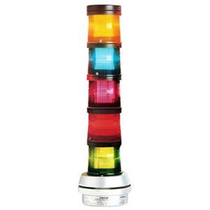 24 VDC, Edwards Signaling 101SINHA-G1 StackLight™ Assembled Stack Light, 5-Light, Halogen Lamp ...