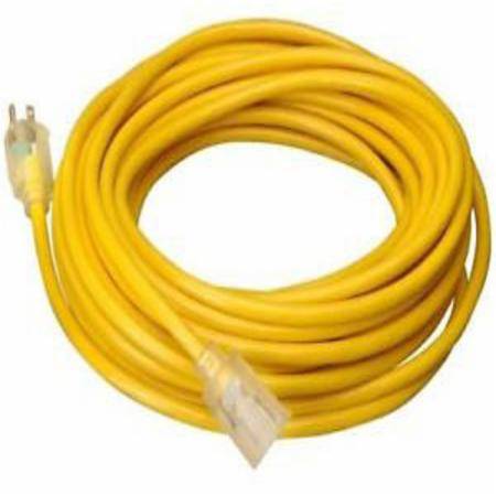 12 AWG 3-Conductor Yellow Thermoplastic Jacket SJTW Extension Cord (100 Ft)