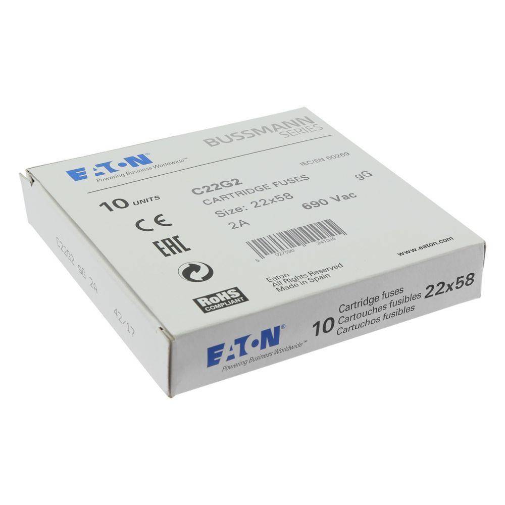 Bussmann C22G2 Cylindrical Low Voltage Non-Indicating Fuse Link, 690 V ...