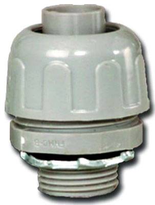 1/2" Gray Nylon 66 Type NMUA Straight Threaded Male