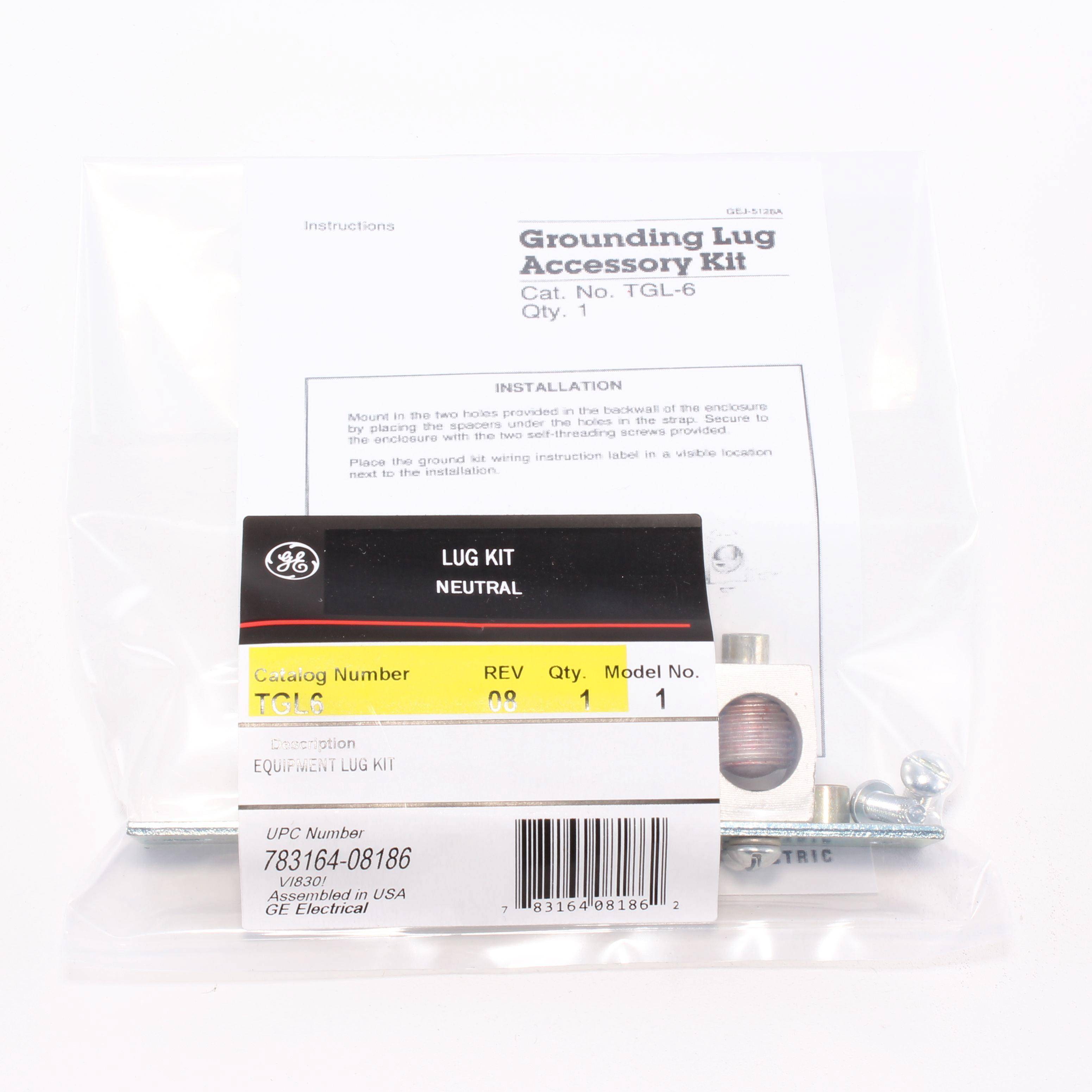 GE TGL6 Equipment Ground Kit, 3/4 in L, 2 AWG to 250 kcmil Aluminum ...
