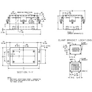 8 x 6 x 4, Hoffman A8064NFSS Clamp Cover Enclosure, NEMA 3R/4/4X/12/13 ...