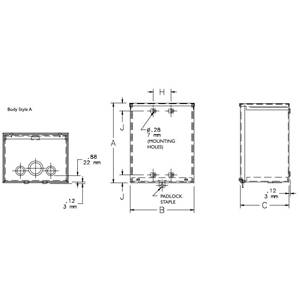 6 x 6 x 6, Hoffman A6R66 Screw Cover Pull Box, NEMA 3R, IP32, Steel, 16 ...