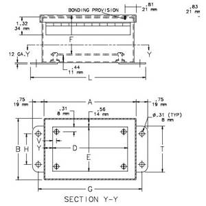 12 x 10 x 6, Hoffman A12106CHNFSS6 Continuous Hinge Enclosure, NEMA 3R ...