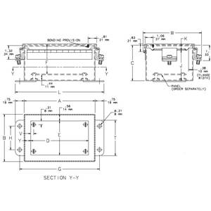 14 x 12 x 8, Hoffman A14128CHNF Continuous Hinge Enclosure, NEMA 4/12 ...