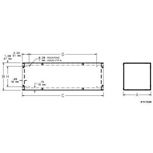 4" x 4" x 24" Hoffman A4424T1T Wiring Trough
