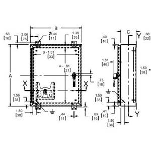 60 x 36 x 12, Hoffman A60H3612SSLP3PT Wall Mount Enclosure, NEMA 3R/4/4X/12/13/IP66, 304 ...