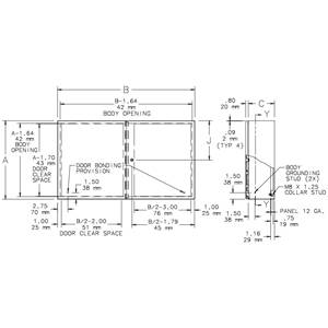 36 x 60 x 12, Hoffman CTD366012 CONCEPT™ Wall Mount Enclosure, NEMA 12 ...