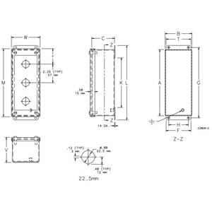 22.5 MM, 3-Hole, Hoffman E3PBGXSS Pushbutton Enclosure, Extra Deep ...