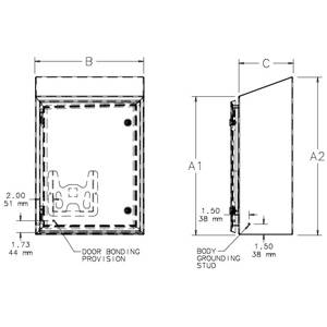 20 x 16 x 8, Hoffman WS201608SS WATERSHED™ Wall Mount Enclosure, NEMA 4 ...