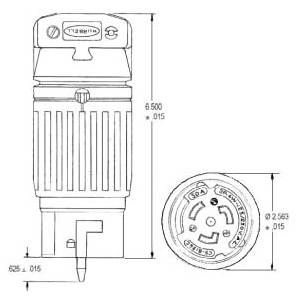 250 VAC 50 A Non-NEMA, Hubbell Incorporated CS8264C Twist-Lock ...