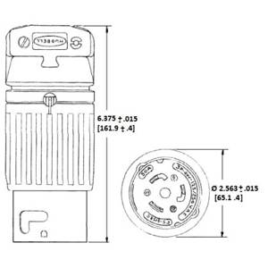 250 VAC 50 A Non-NEMA, Hubbell Incorporated CS8265C Twist-Lock ...