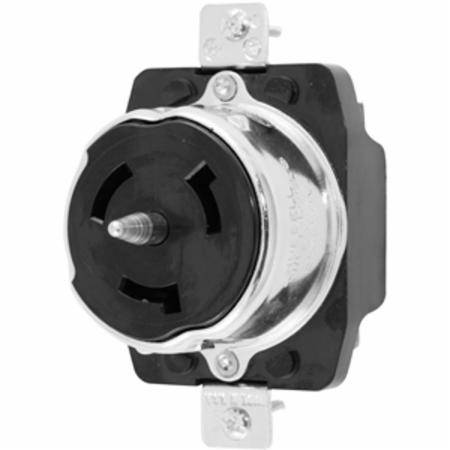 EATON CS6369 Single Locking Receptacle, 125/250 VAC, 50 A, 3 Poles, 4 ...
