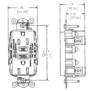 125 VAC 15 A, Hubbell Incorporated GFRST15LA Style Line®, Autoguard ...