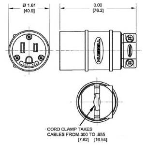125 VAC 15 A 5-15R, Hubbell Incorporated HBL1547 Elastogrip® Straight ...