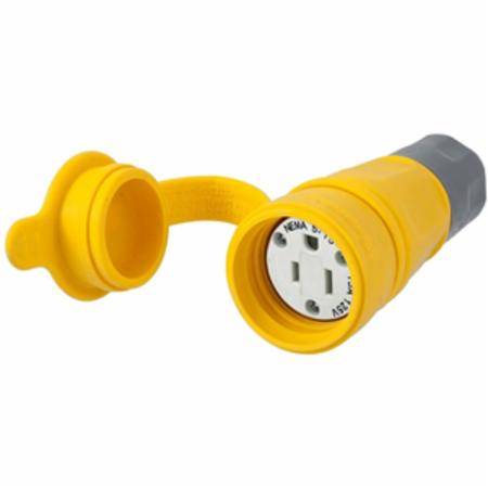 125 VAC 15 A 5-15R, Hubbell Incorporated HBL15W47A Elastogrip® Straight ...