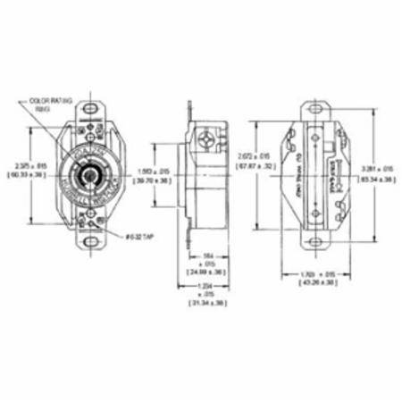 125 VAC 20 A, 2-Pole 3-Wire, Hubbell Wiring Device-Kellems HBL2310 ...