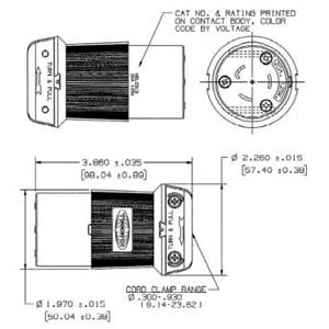 250 VAC 20 A L6-20R, Hubbell Incorporated HBL2323 Twist-Lock ...