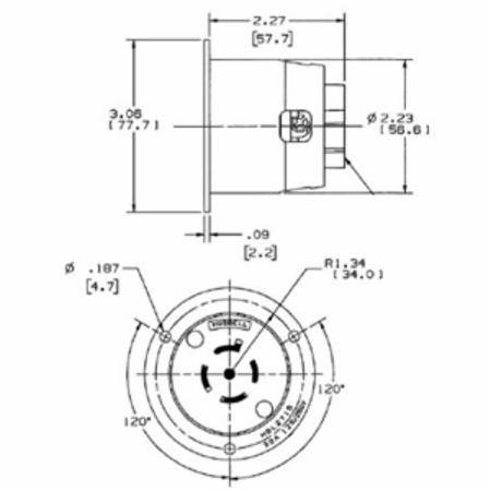 125/250 VAC 30 A L14-30P, Hubbell Incorporated HBL2715 Twist-Lock ...