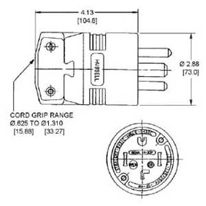 250 VAC 30 A 15-30P, Hubbell Incorporated HBL8431C Straight Blade Power ...