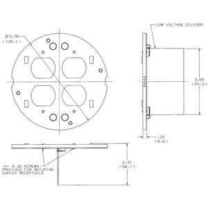 Round, Hubbell Incorporated S1SPDU Poke-Through Sub Plate, Combination ...